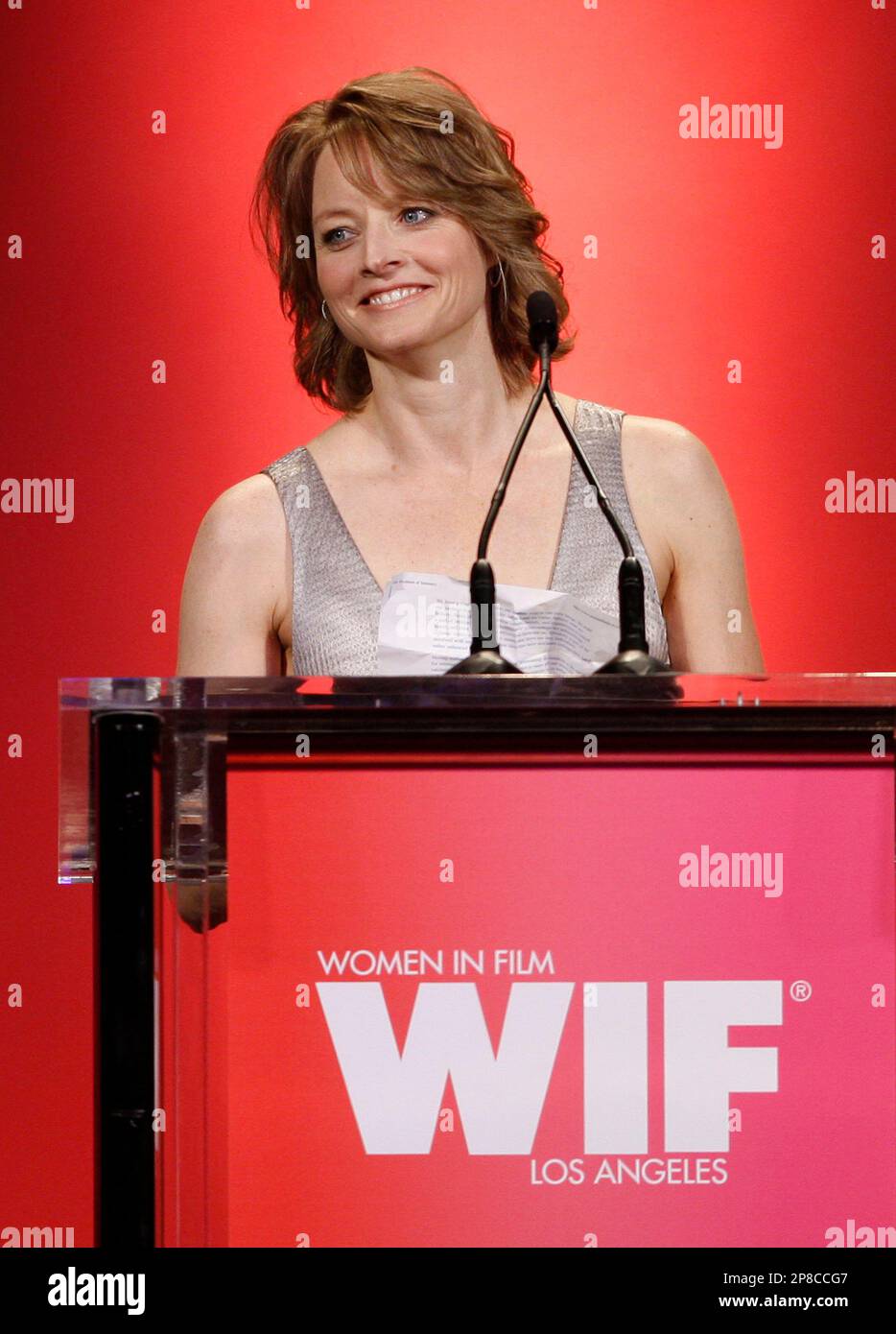 Jodie Foster introduces Lucy Award honoree Holly Hunter at the Women in ...