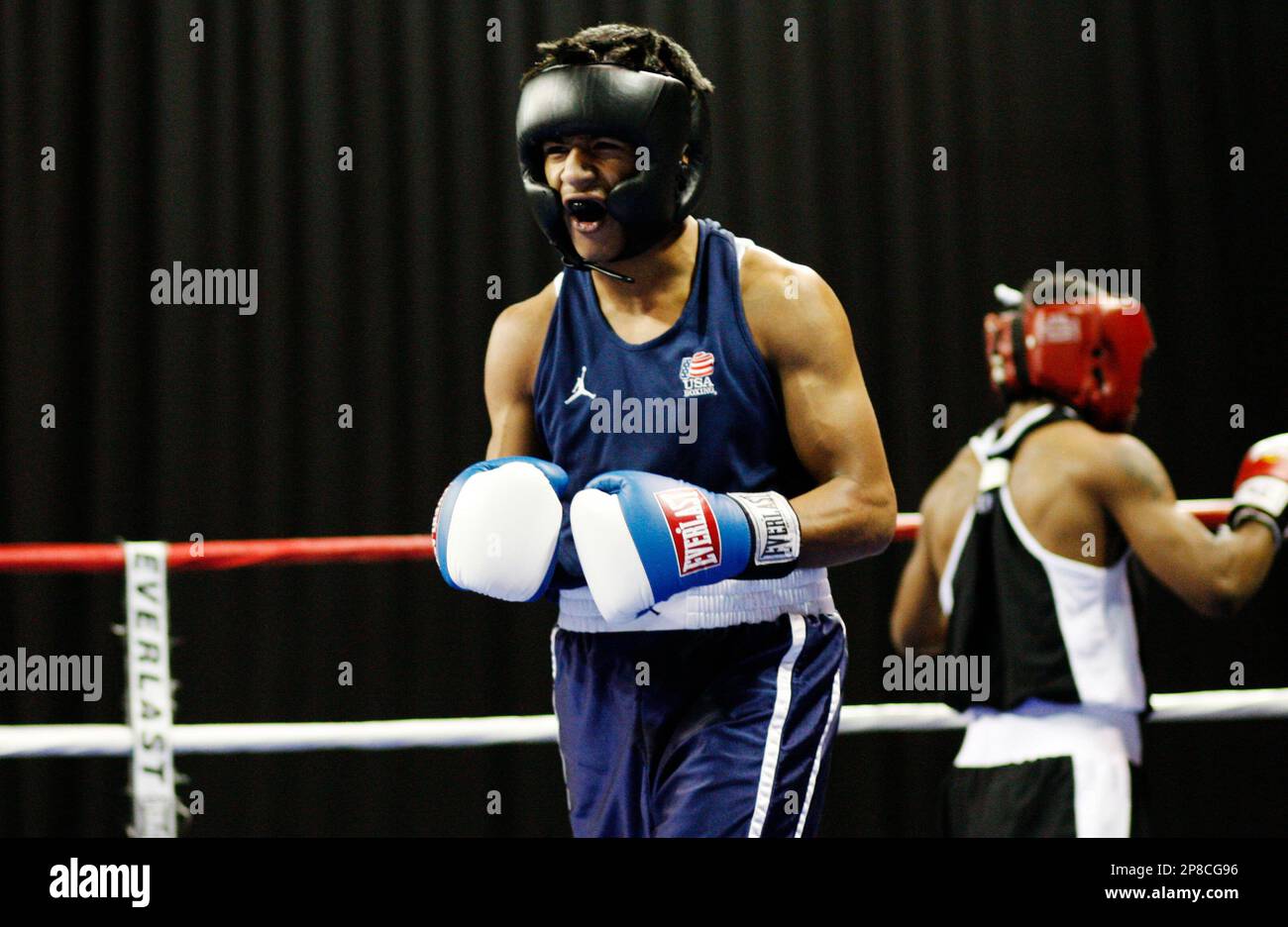 Jesus Magdaleno celebrates his victory over Rau'shee Warren during ...