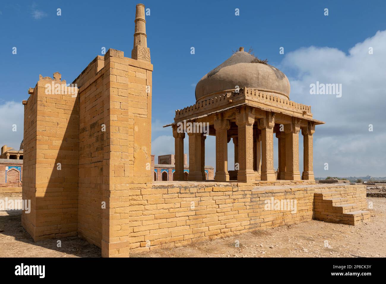 Ancient mausoleum and tombs at Makli Hill in Thatta, Pakistan ...