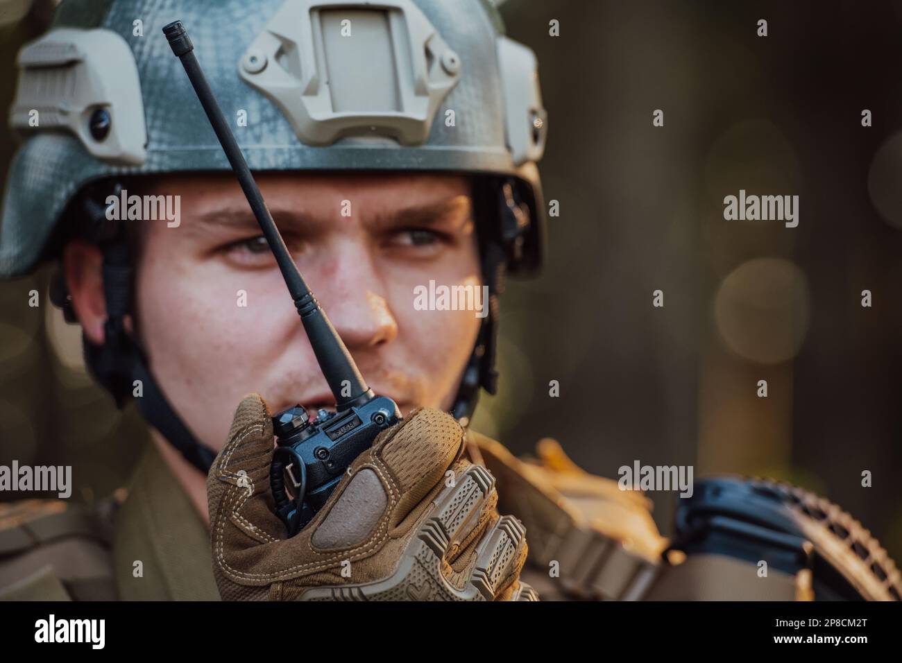 Modern Warfare Soldier Commander Officer Talking Portable Radio Station ...