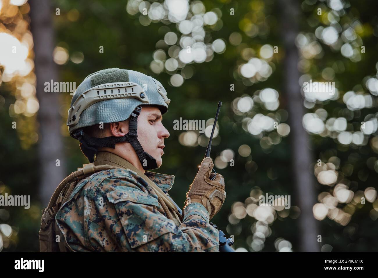 Modern Warfare Soldier Commander Officer Talking Portable Radio Station ...