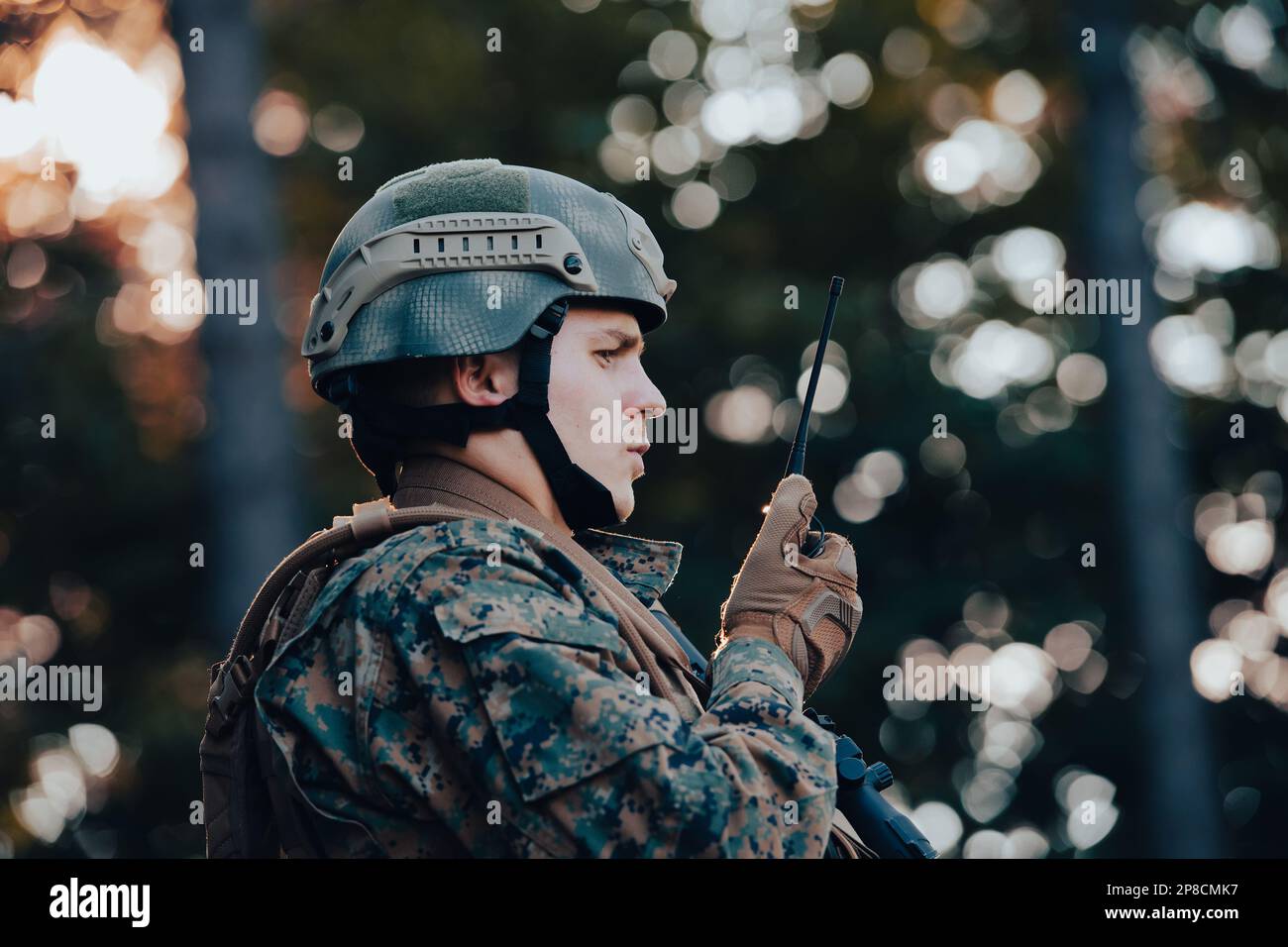 Modern Warfare Soldier Commander Officer Talking Portable Radio Station ...