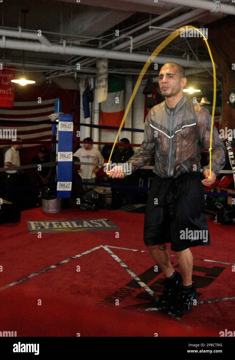 Boxer Miguel Cotto, of Puerto Rico, works out at Trinity Boxing Club ...
