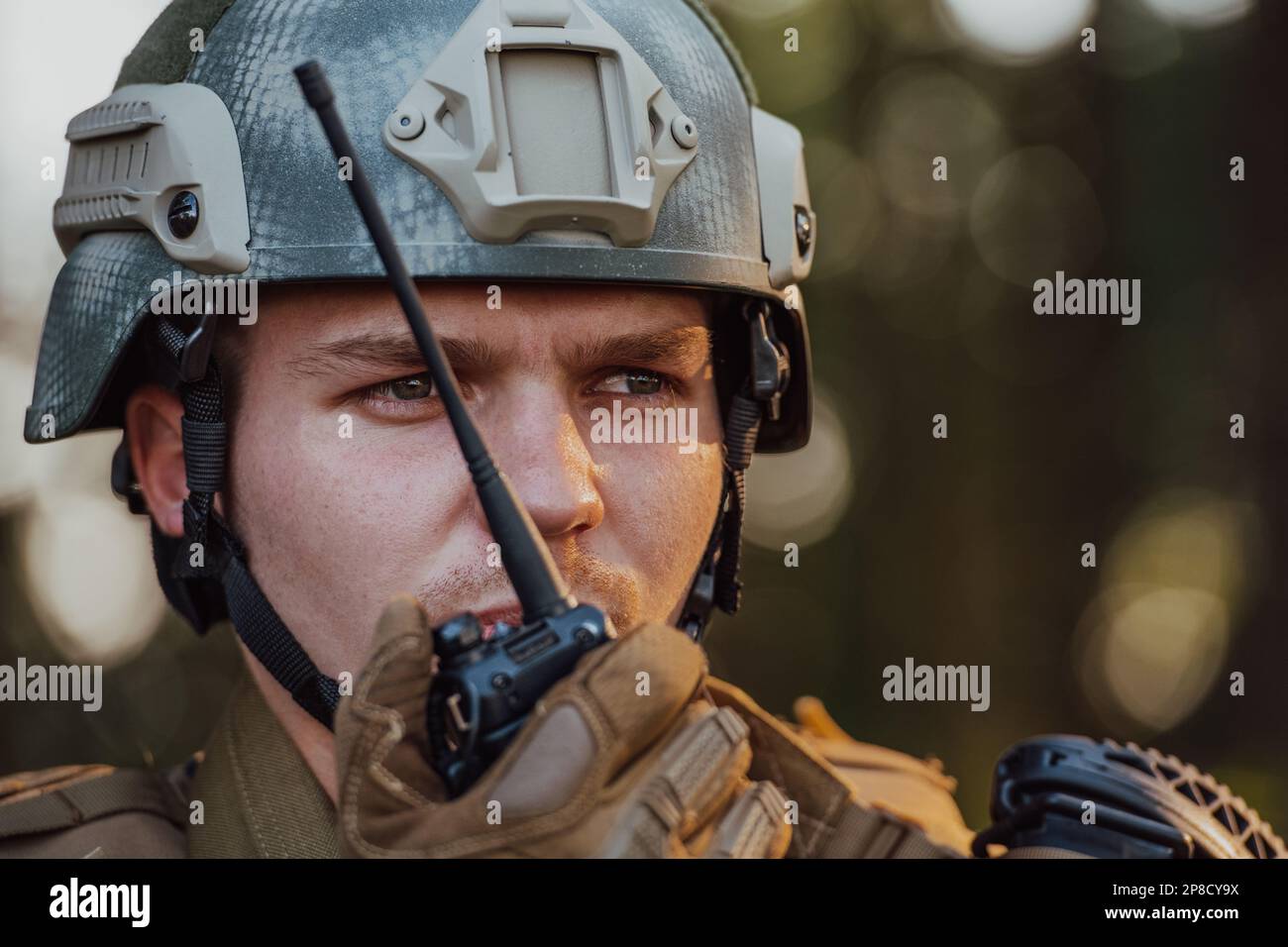 Modern Warfare Soldier Commander Officer Talking Portable Radio Station ...