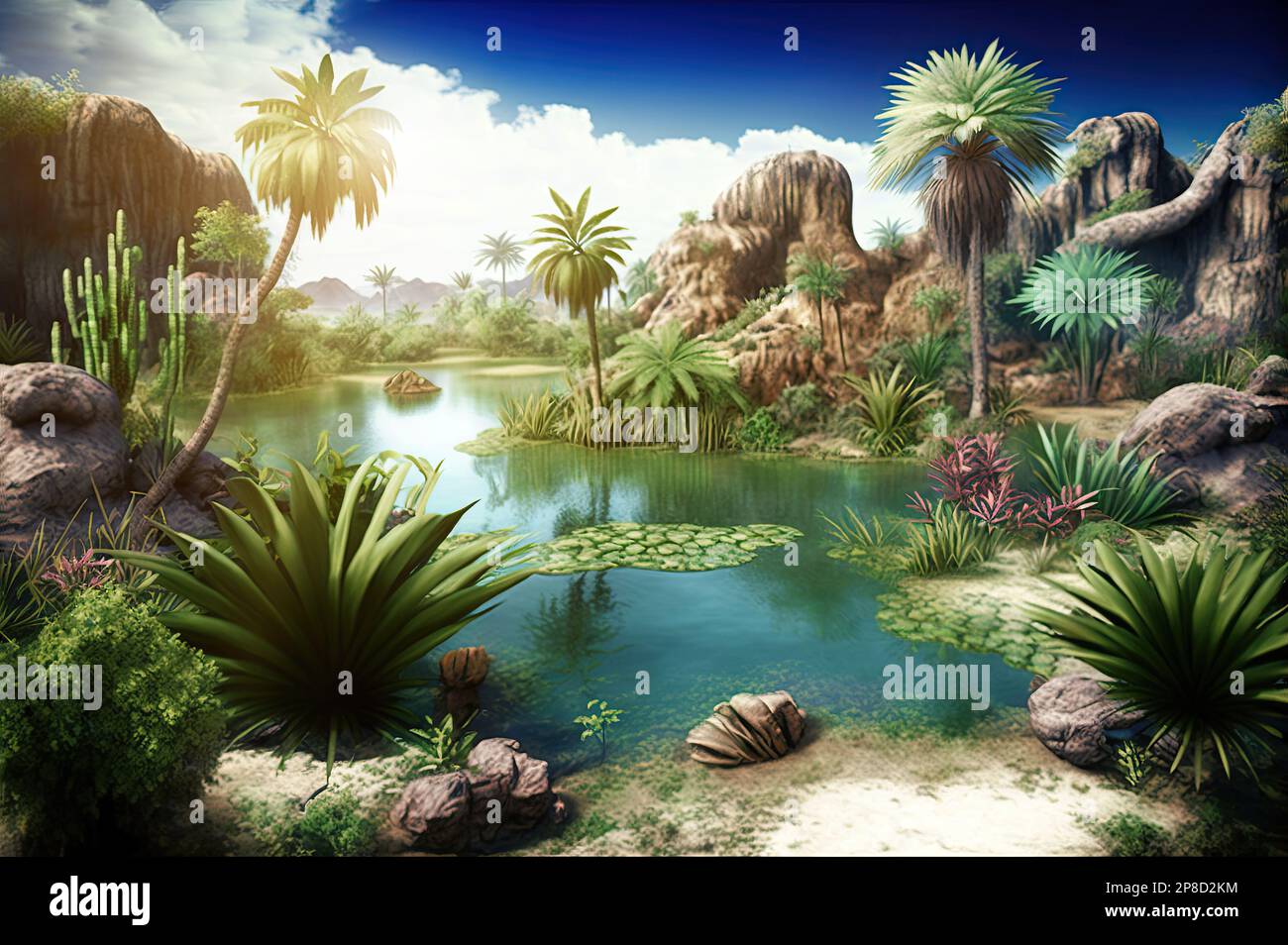 Forests with lake habitats in 10,000 BC with a variety of aquatic ...