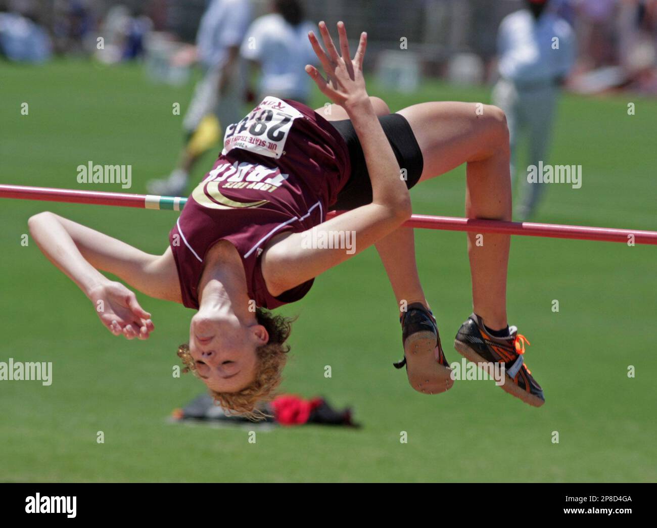 Whitesboro's Courtney Davis performs in the high jump during the UIL ...