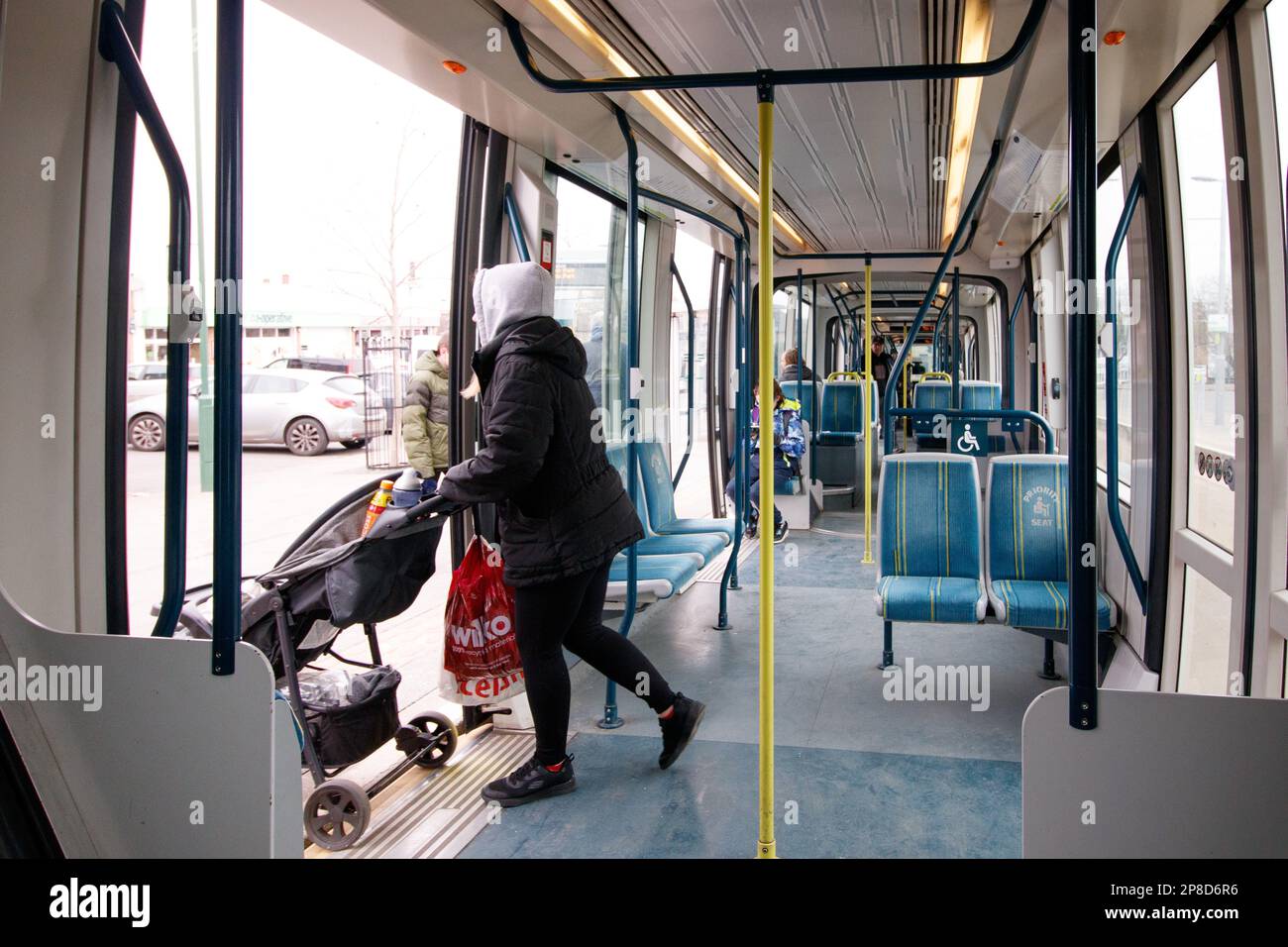 The Nottingham tram that takes the route from Clifton South to Pheonix ...