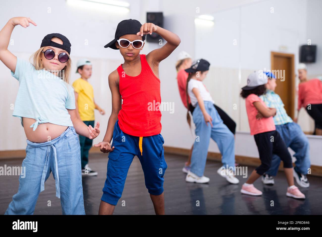 Kids hip hop dancers posing at studio Stock Photo - Alamy