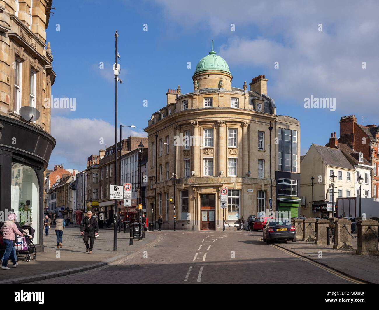 Shops and retail units in The Drapery, a shopping area within the town ...
