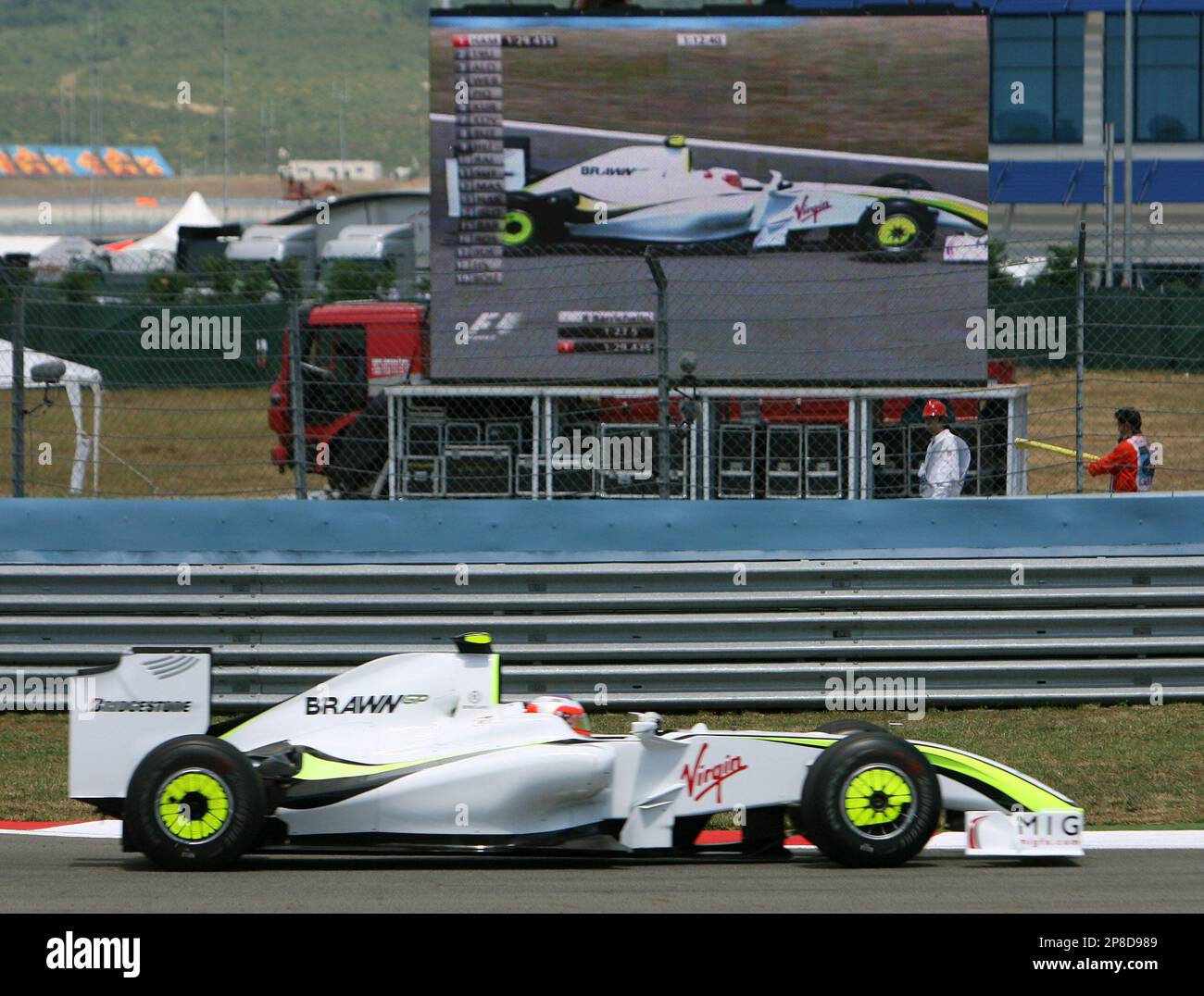 Brawn GP driver Rubens Barrichello of Brazil steers his car during the ...