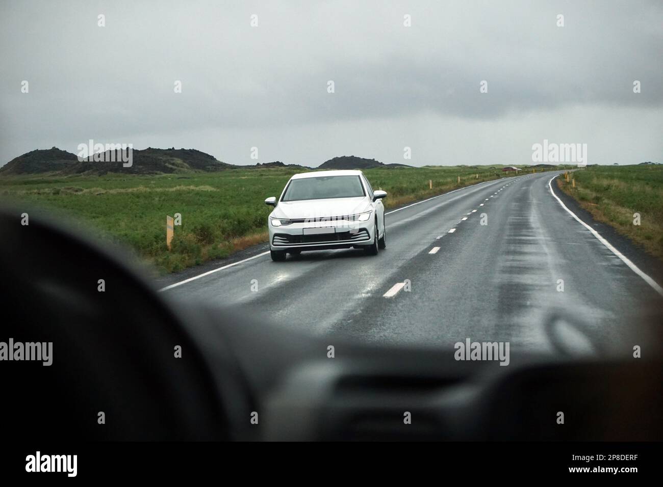 Driving a car - perspective of a driver Stock Photo - Alamy