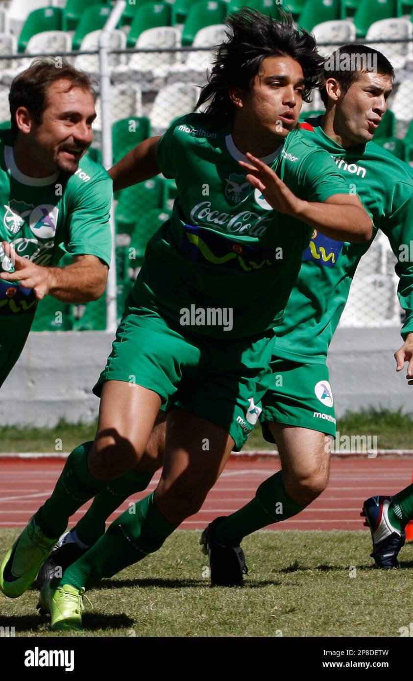 Bolivia's Marcelo Martins, center, Alex Da Rosa, left, and Ignacio ...