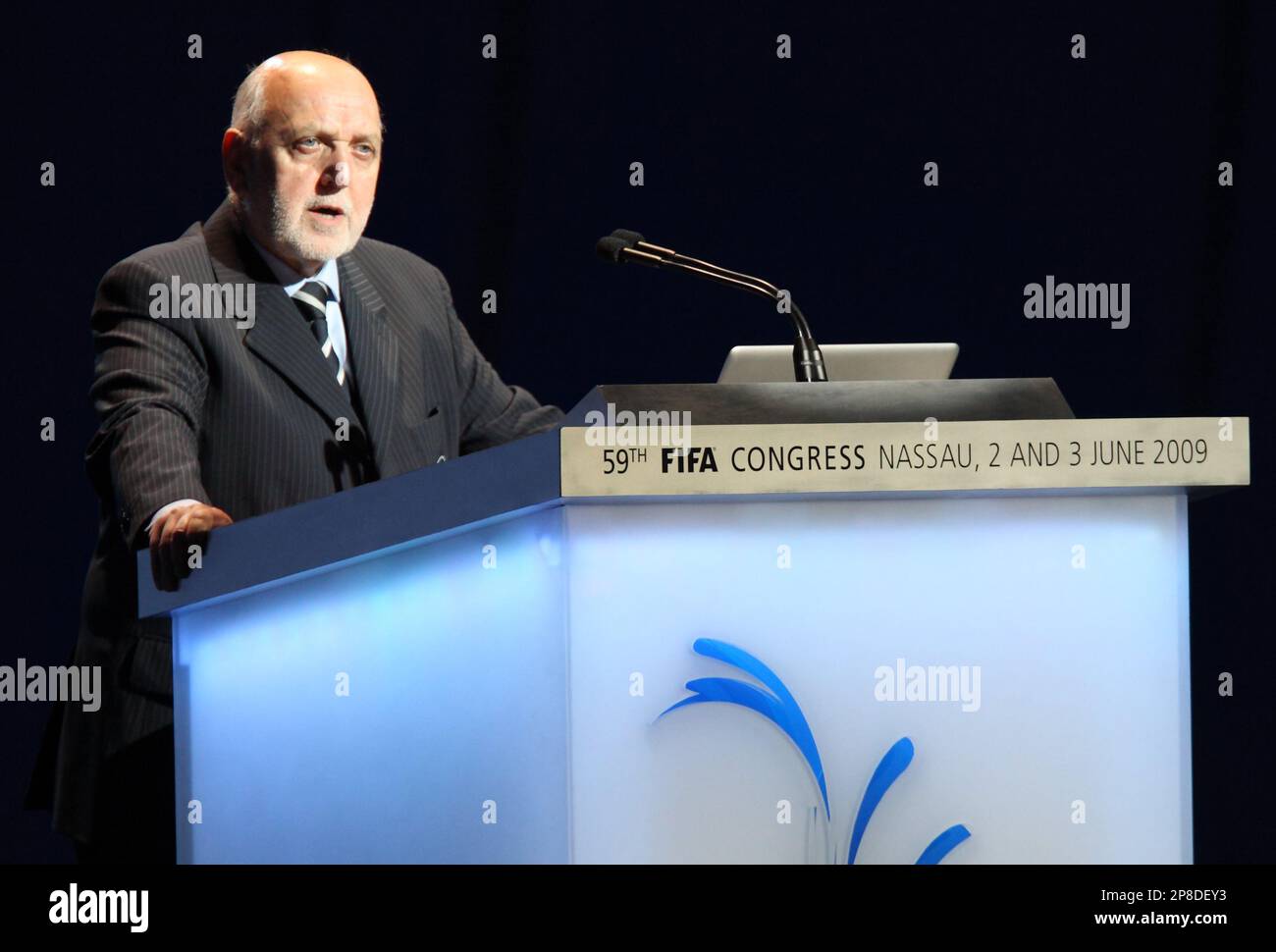 English Football Association Chairman Geoff Thompson speaks at the 59th ...