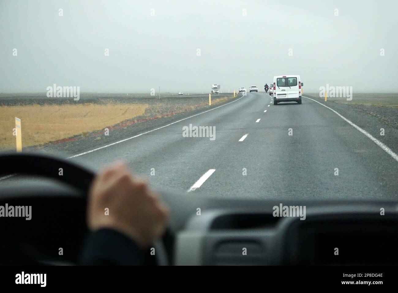 Driving a car - perspective of a driver Stock Photo - Alamy