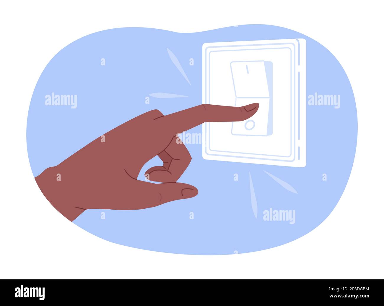 Turning off light to save electricity 2D vector isolated spot ... Turning off light to save electricity 2D vector isolated spot ...