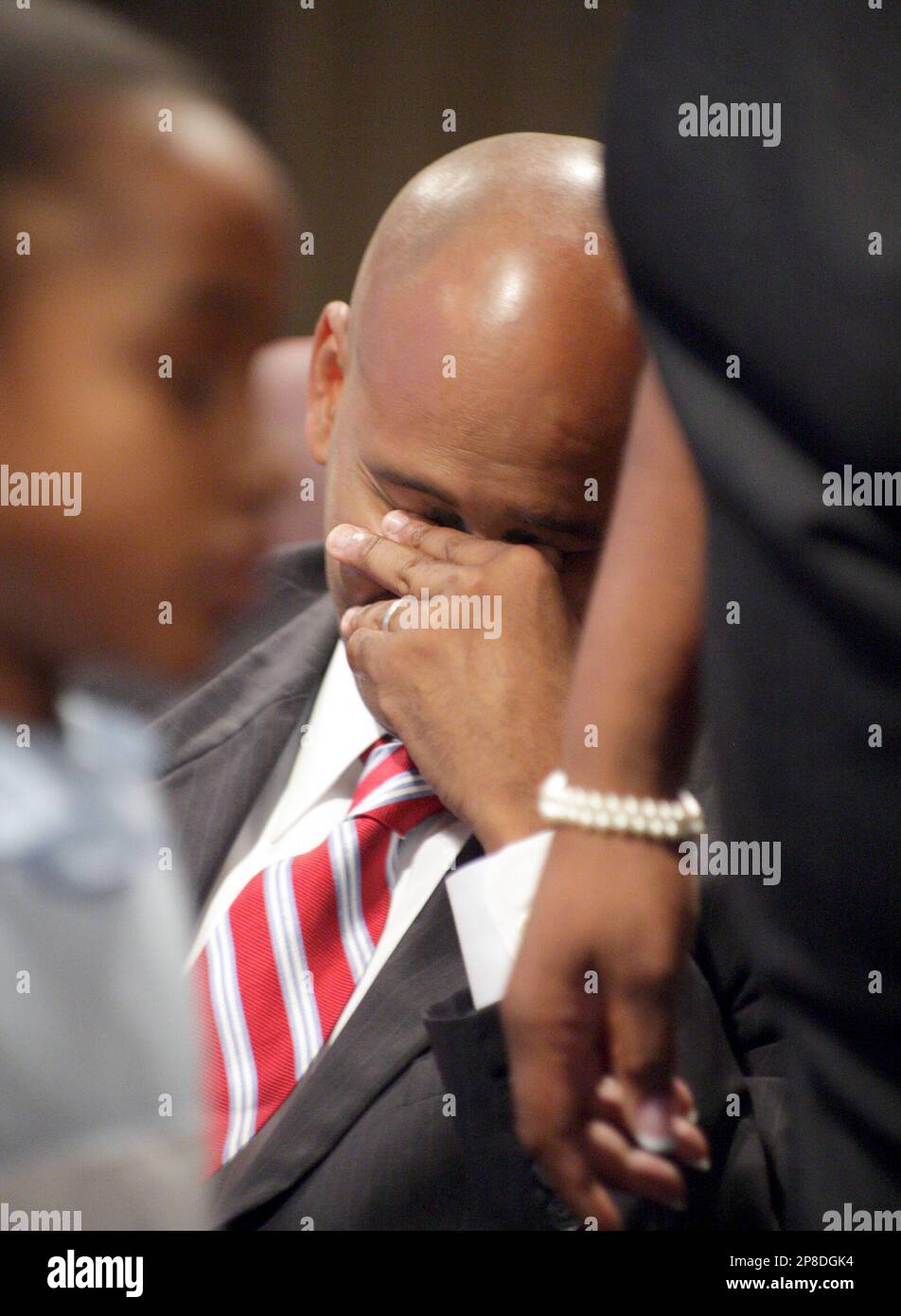 Meridian, Miss., mayoral candidate Percy Bland, Democrat, reacts by ...
