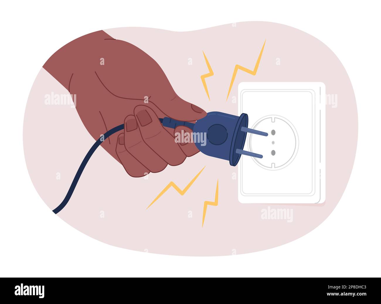 Unplugging devices 2D vector isolated spot illustration Stock Vector ...