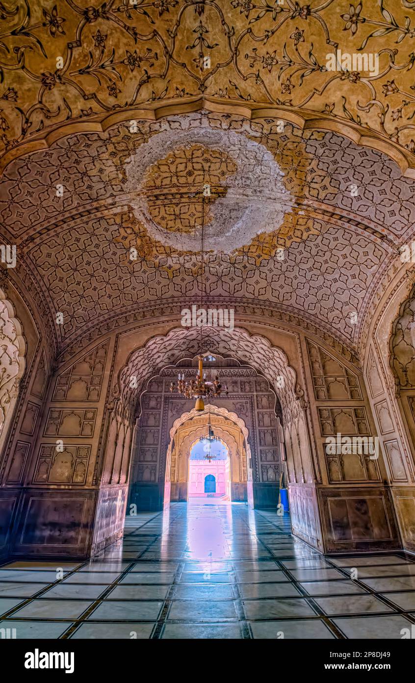 The prayer room has a central area with five arched niche sides that is ...