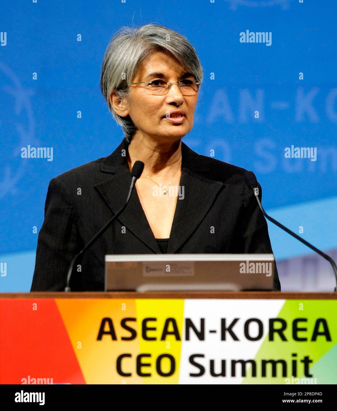 Angela Cropper from the United Nations Environment Programme delivers a ...