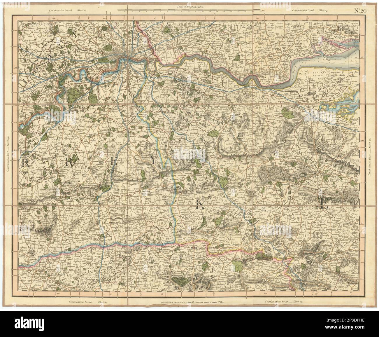 LONDON, THAMES ESTUARY, NORTH DOWNS & HIGH WEALD. W Kent, E Surrey CARY ...