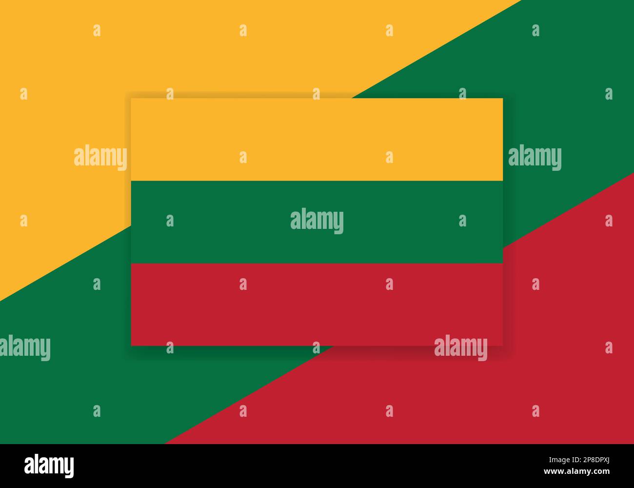Vector Lithuania Flag Country Flag Design Flat Vector Flag Stock