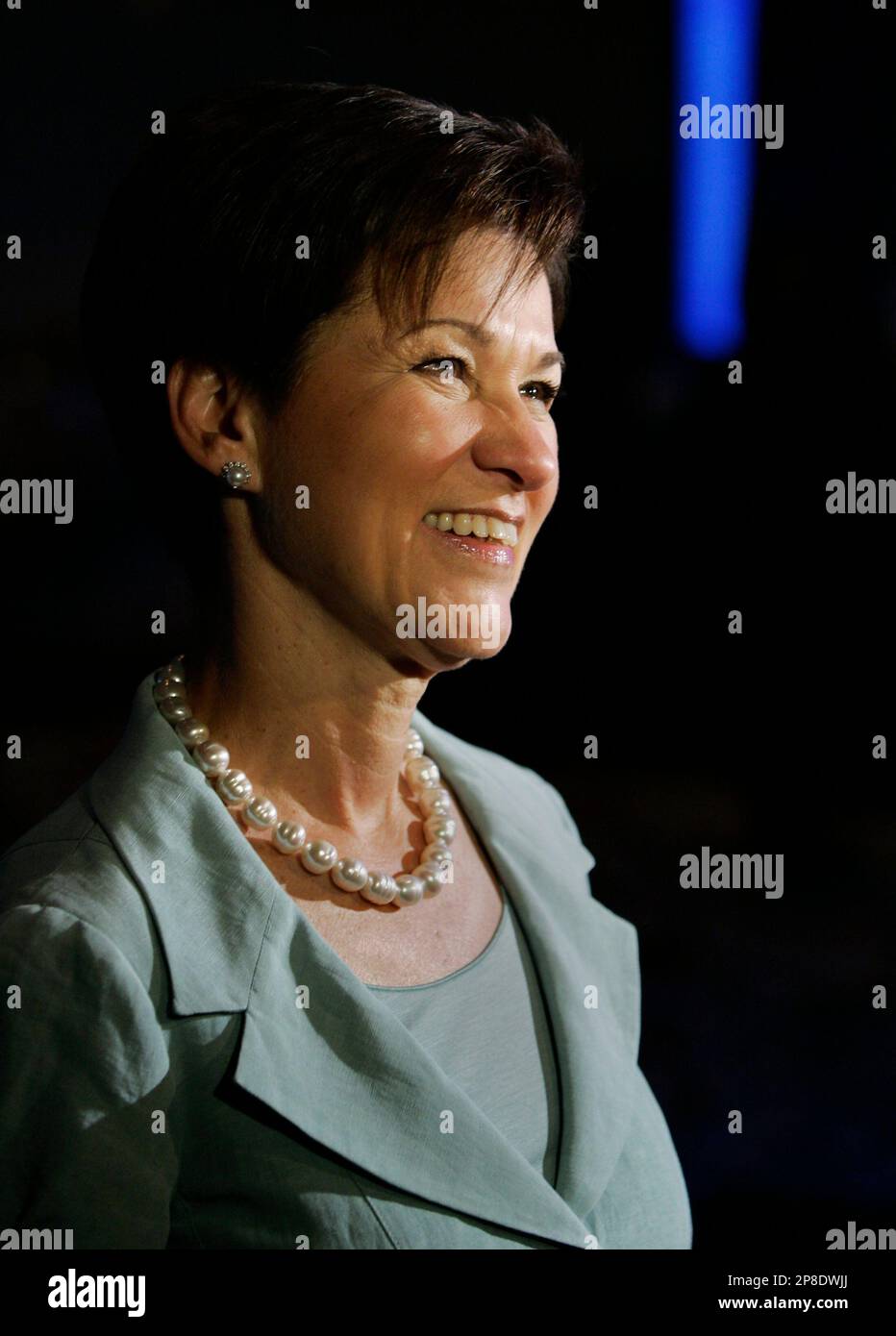 Florida's chief financial officer Alex Sink smiles during an interview ...