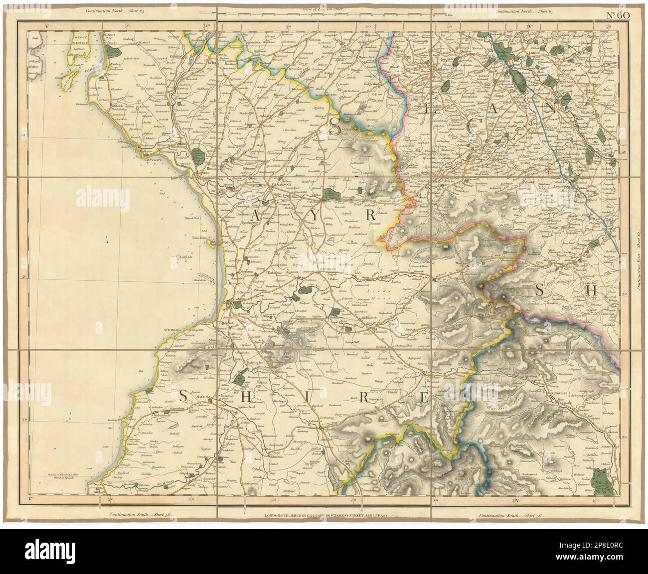 South ayrshire map hi-res stock photography and images - Alamy