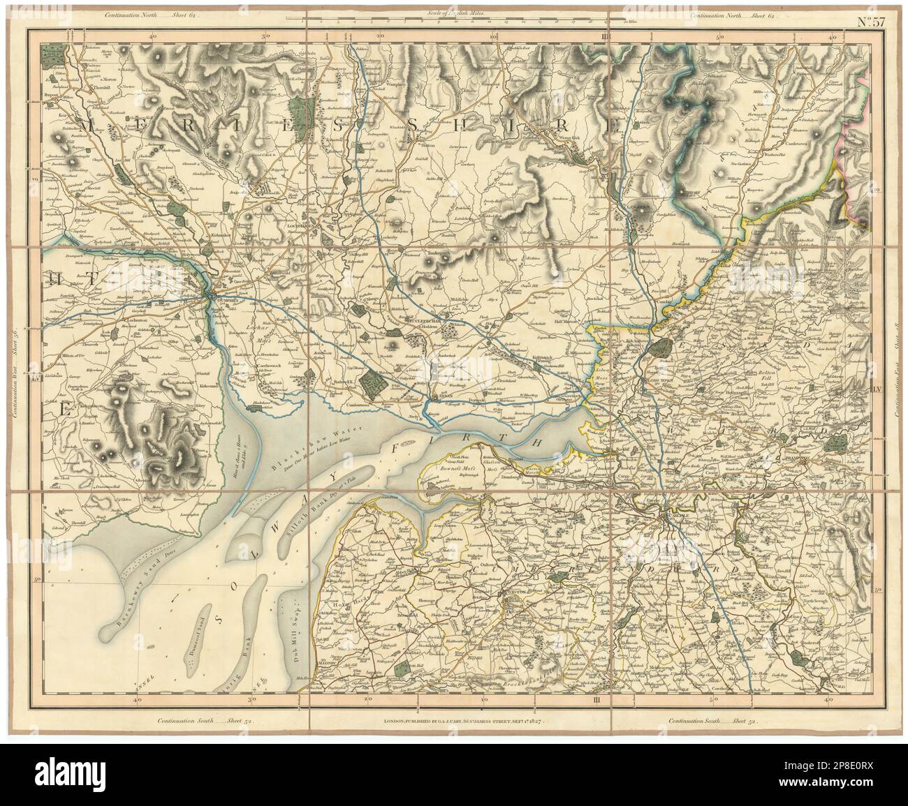SOLWAY FIRTH. South Dumfries-shire & North Cumbria. Carlisle. CARY 1832 ...