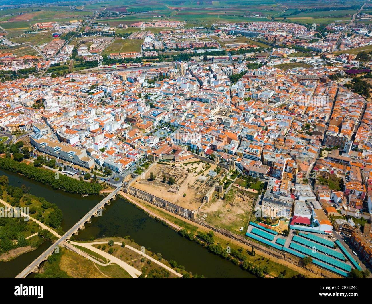 Aerial view of Merida, Spain Stock Photo - Alamy