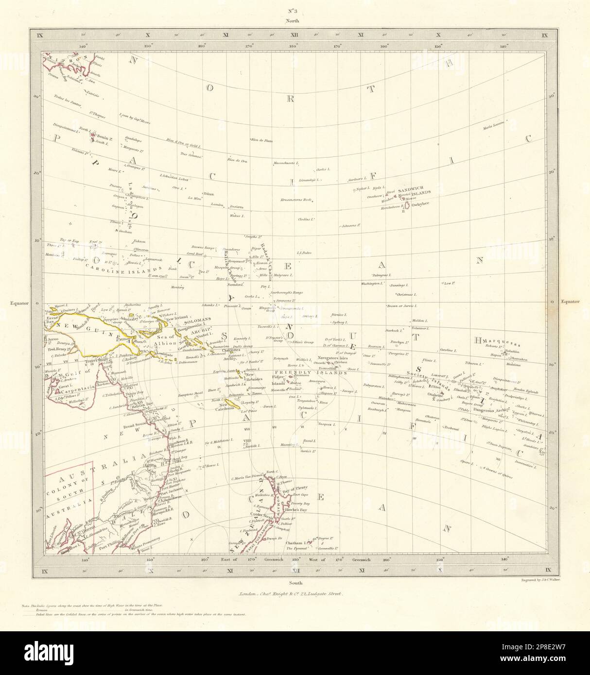 AUSTRALASIA POLYNESIA PACIFIC OCEAN. On Gnomonic Projection. SDUK 1846 ...