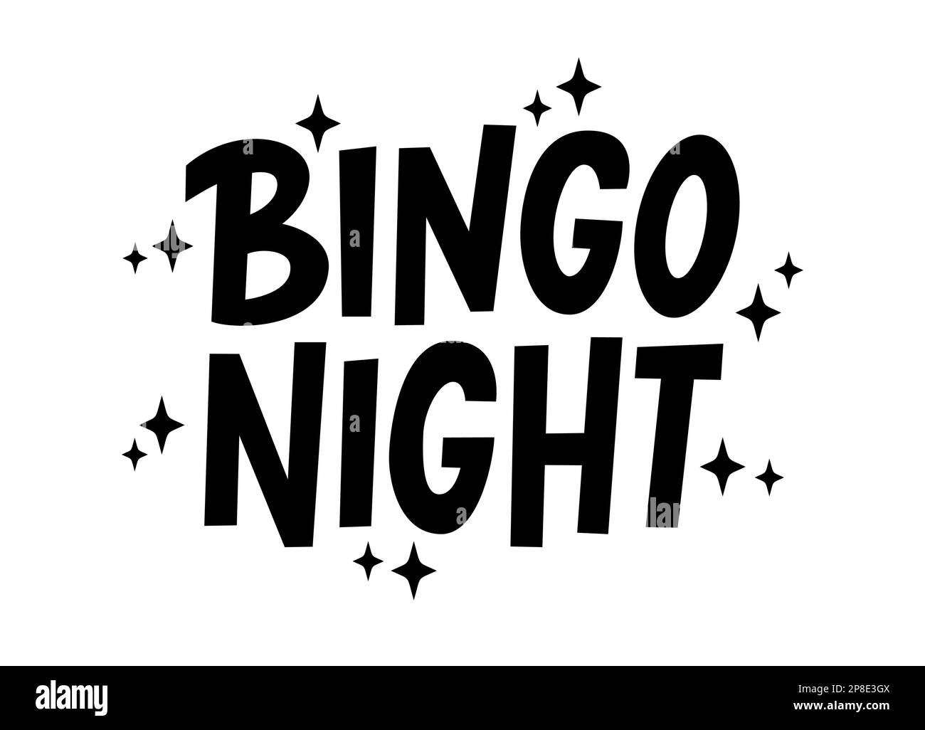 BINGO NIGHT logo with stars. Bingo game. Vector illustration lucky ...