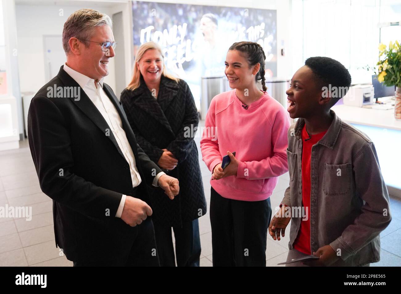 Labour leader Sir Keir Starmer before being interviewed by presenters ...