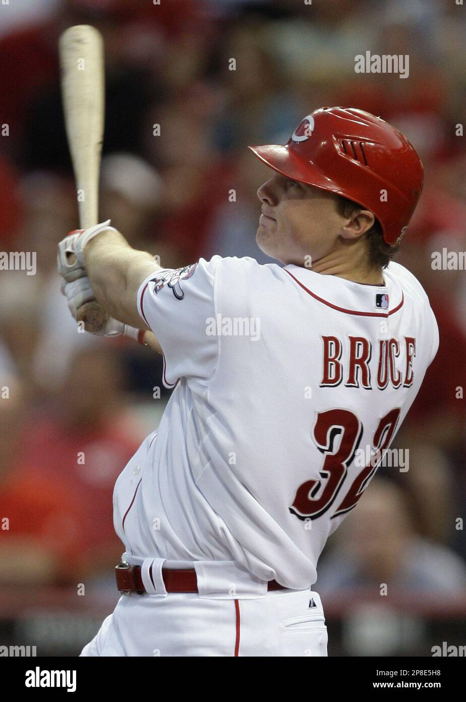 Cincinnati Reds' Jay Bruce hits a two-run home run off Houston Astros ...