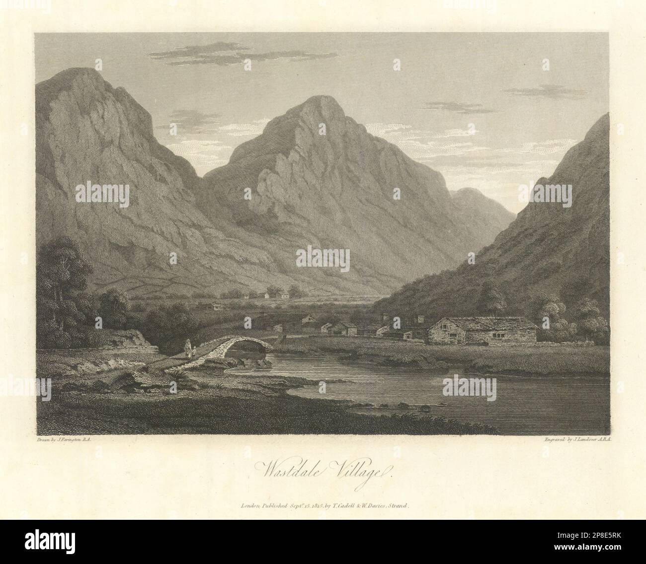 Wasdale Head, Great Gable & Packhorse bridge. Lake District. Cumbria ...