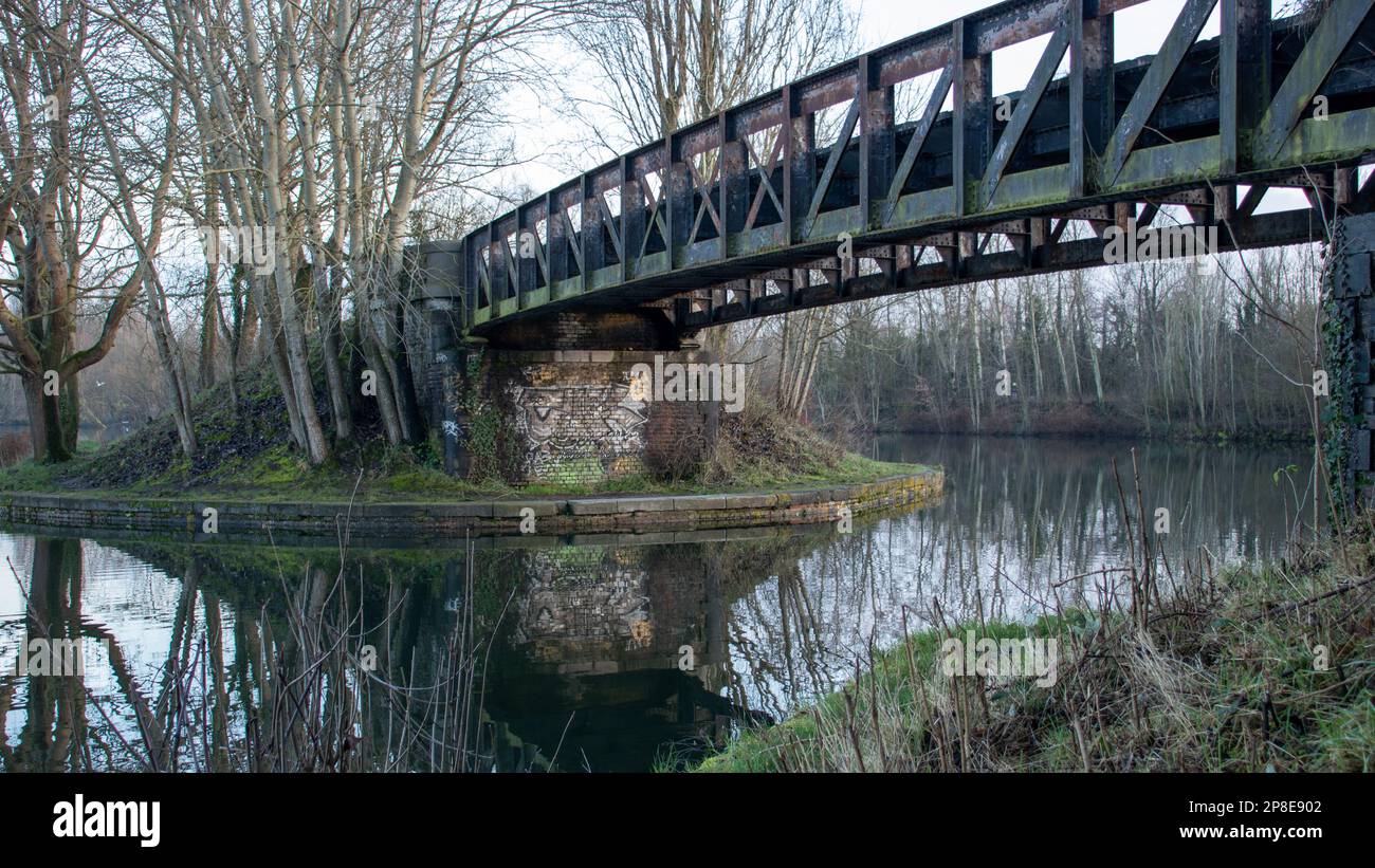 Bridge over a canal to a small island Stock Photo - Alamy