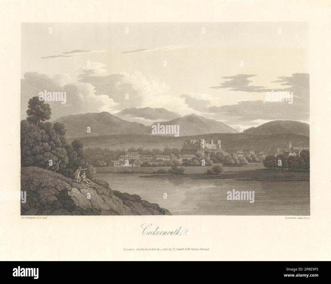 View of Cockermouth by Joseph Farington. English Lake District. Cumbria ...