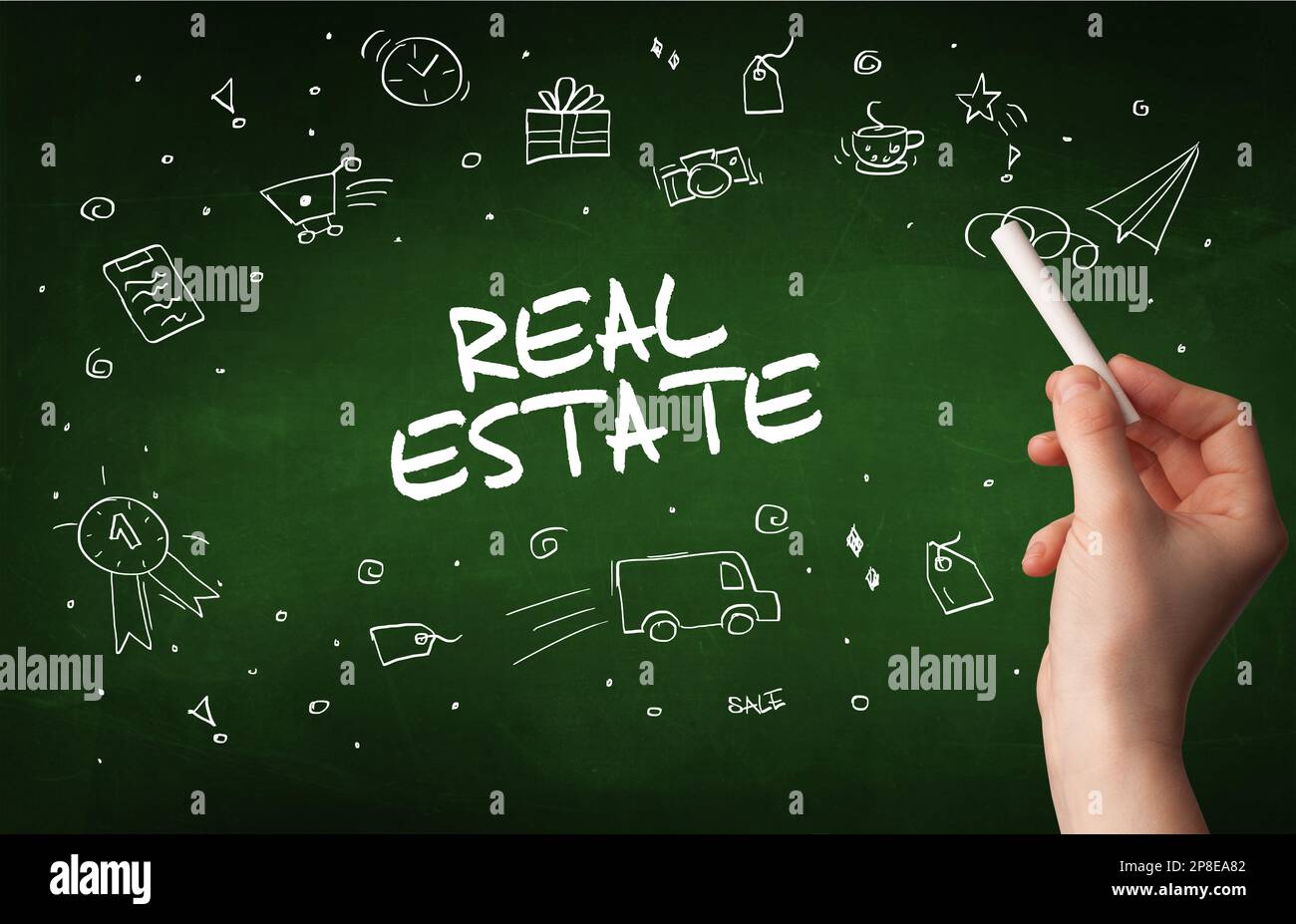 Hand drawing online shopping concept Stock Photo - Alamy