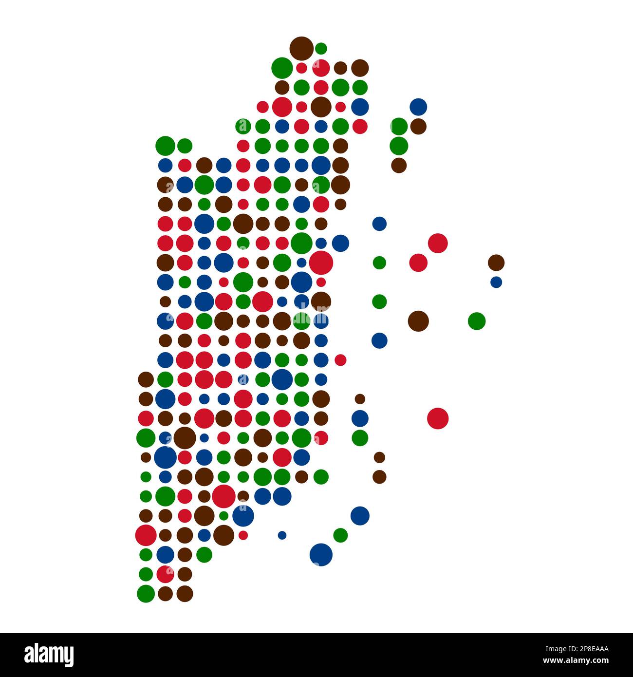 Belize Map Silhouette Pixelated generative pattern illustration Stock ...