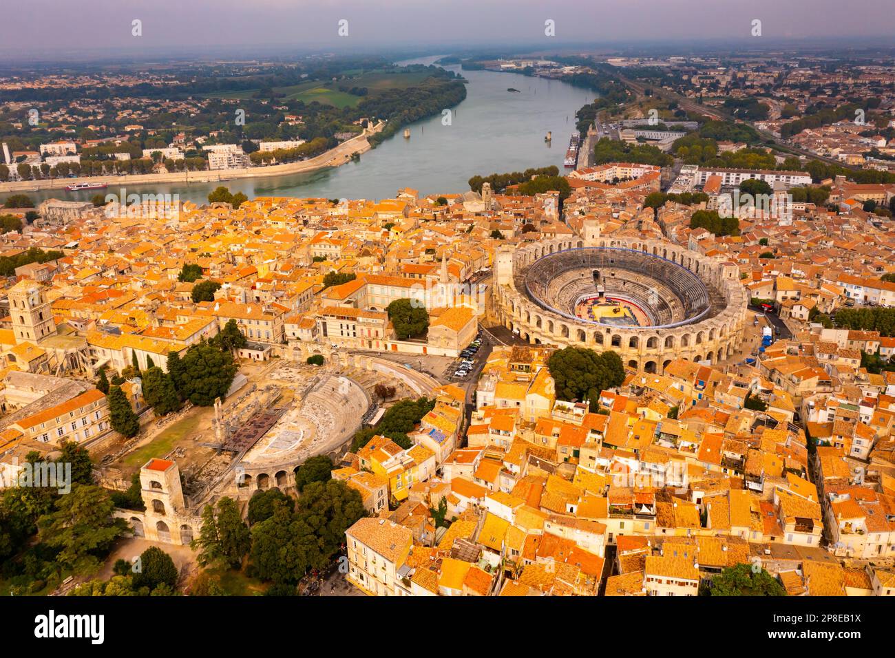 Roman amphitheatre arles panorama hi-res stock photography and images ...