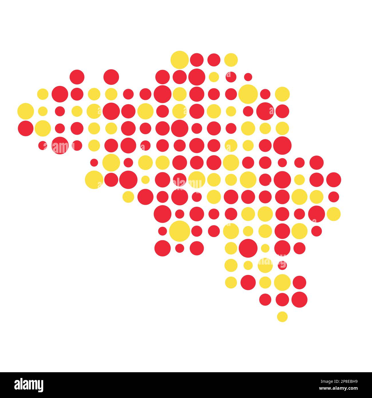 Belgium Map Silhouette Pixelated generative pattern illustration Stock ...