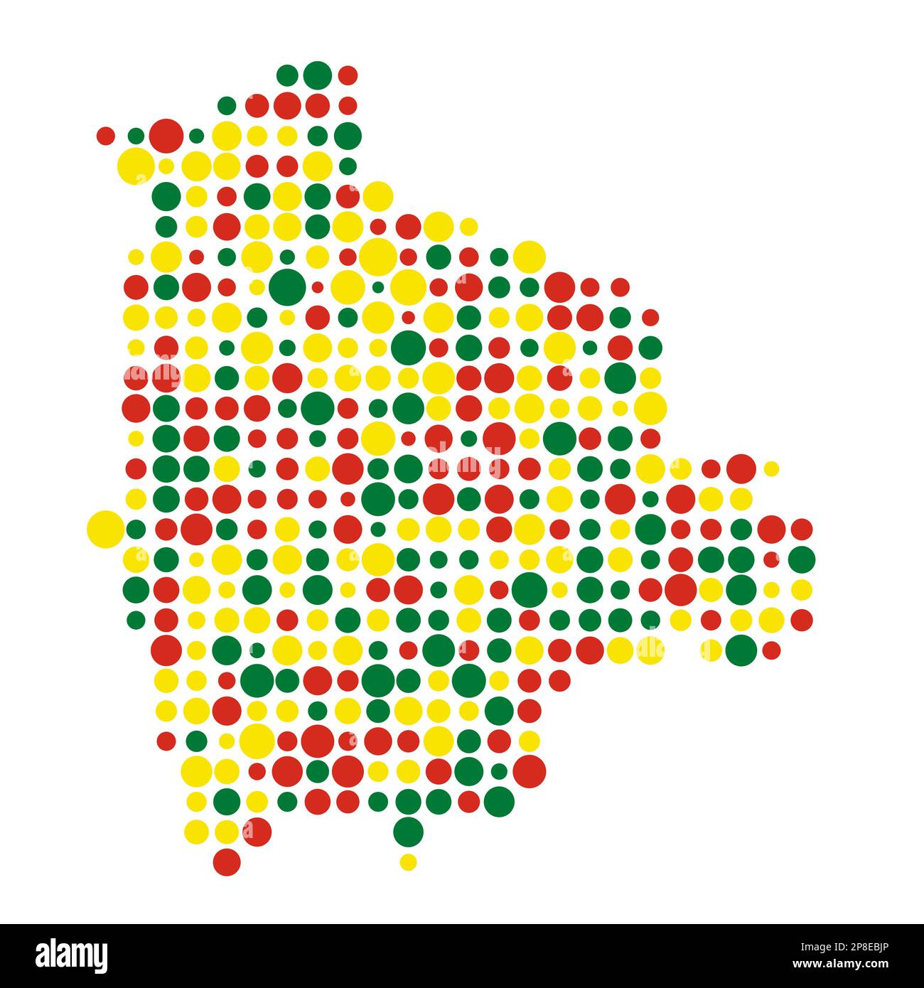 Bolivia Map Silhouette Pixelated generative pattern illustration Stock ...