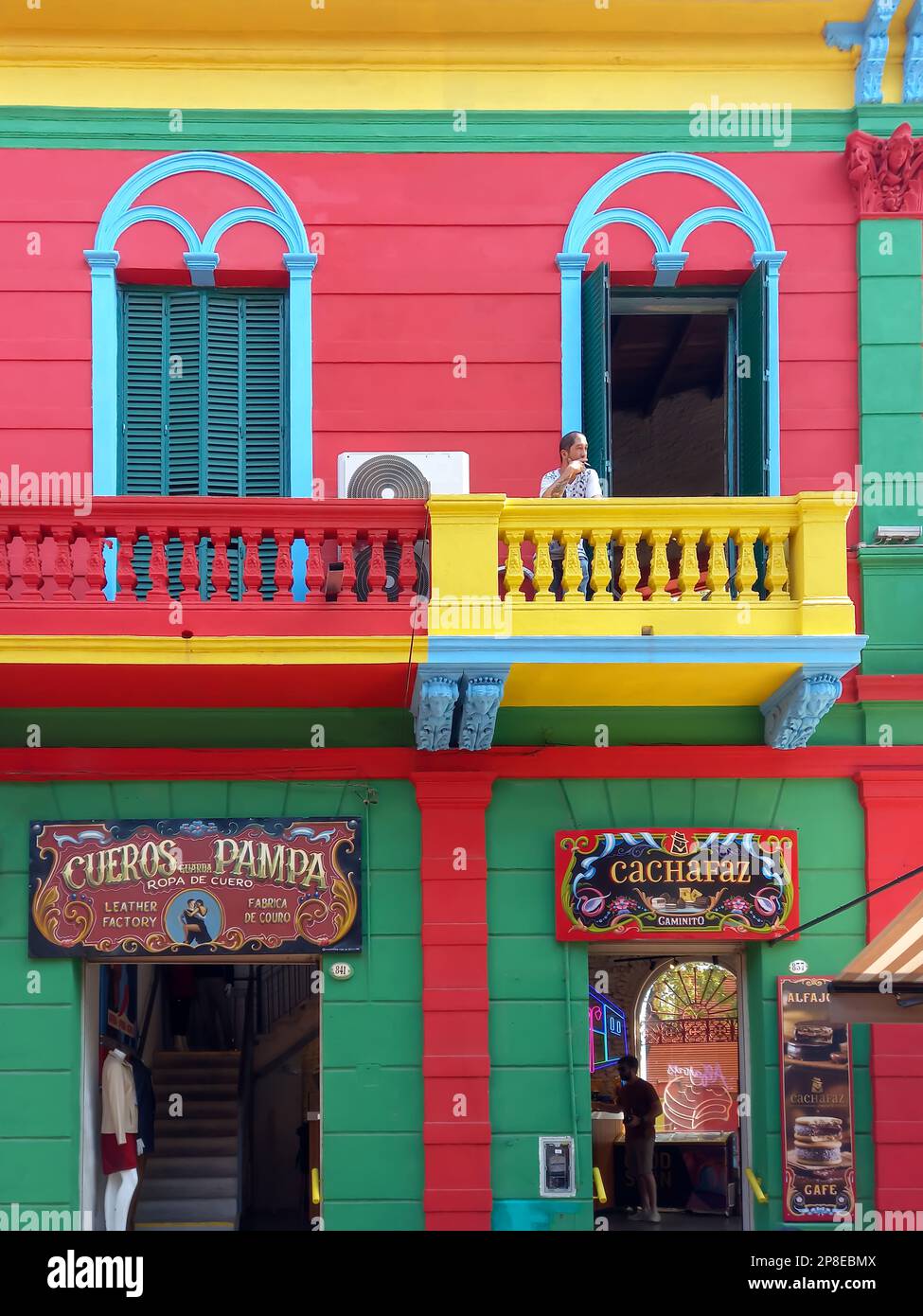 Colorful facade near Caminito street in La Boca neighborhood in Buenos ...