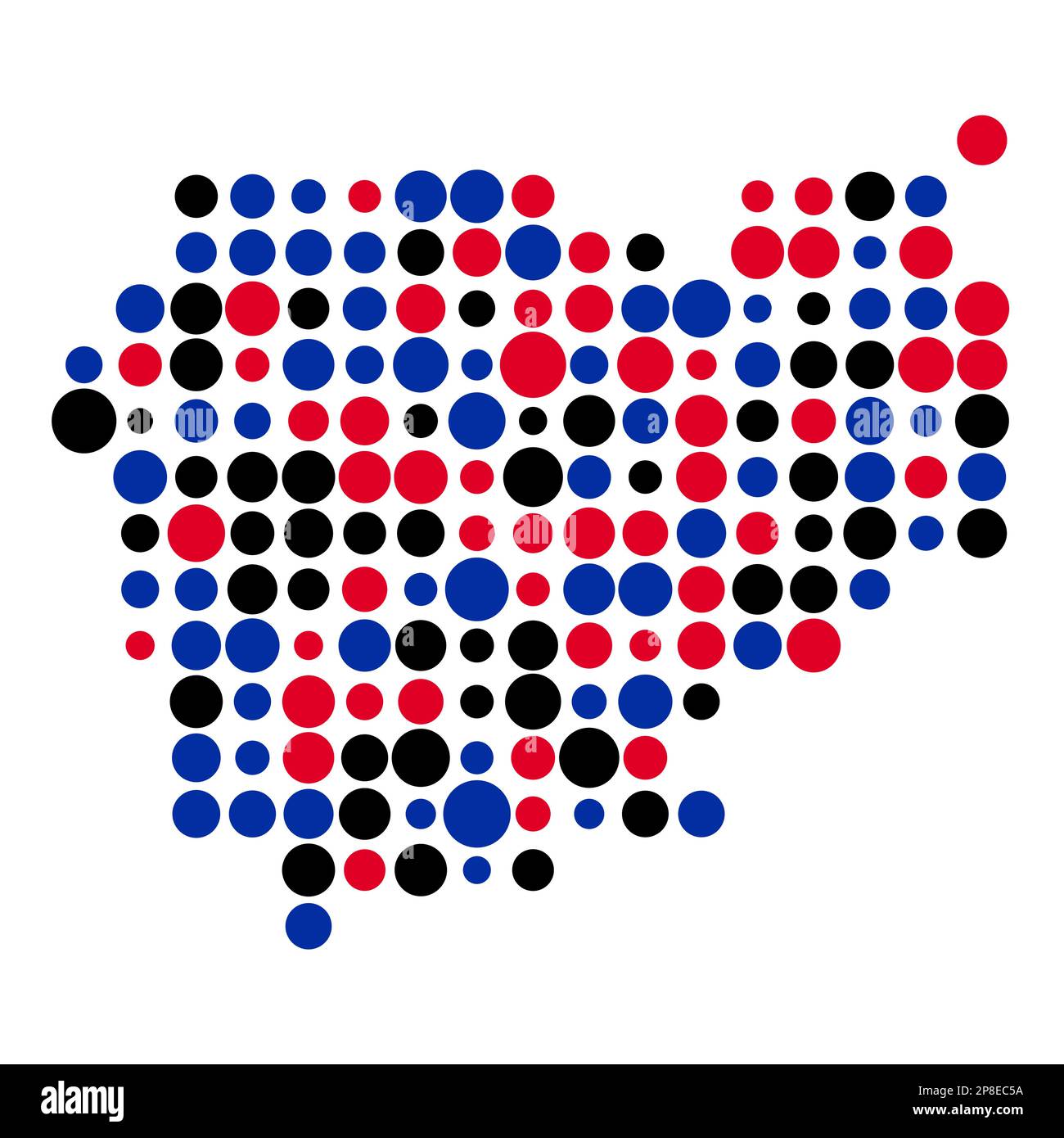 Cambodia Map Silhouette Pixelated generative pattern illustration Stock ...