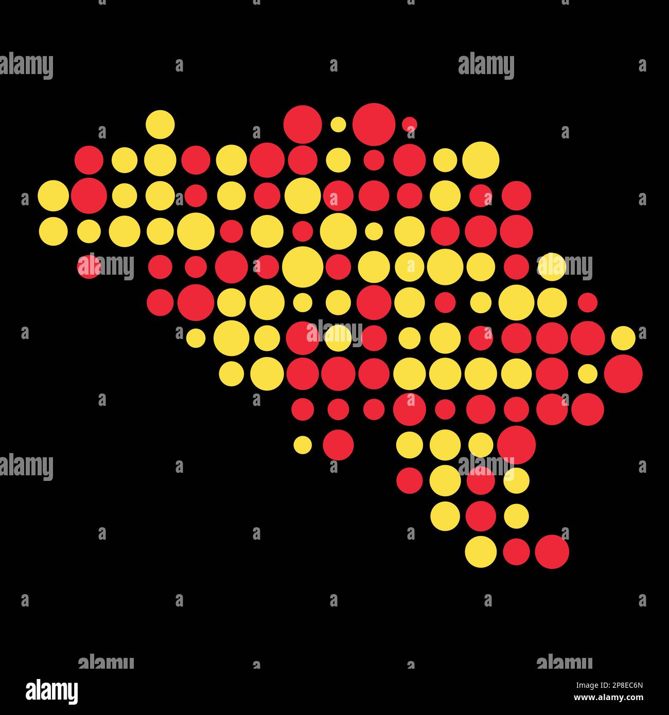 Belgium Map Silhouette Pixelated generative pattern illustration Stock ...