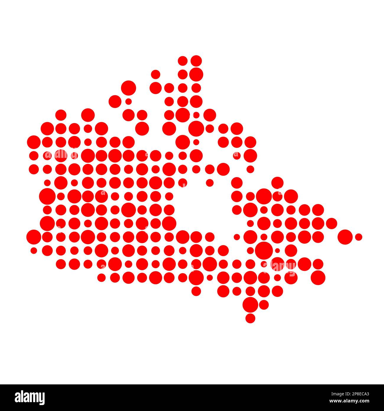 Canada Map Silhouette Pixelated generative pattern illustration Stock ...