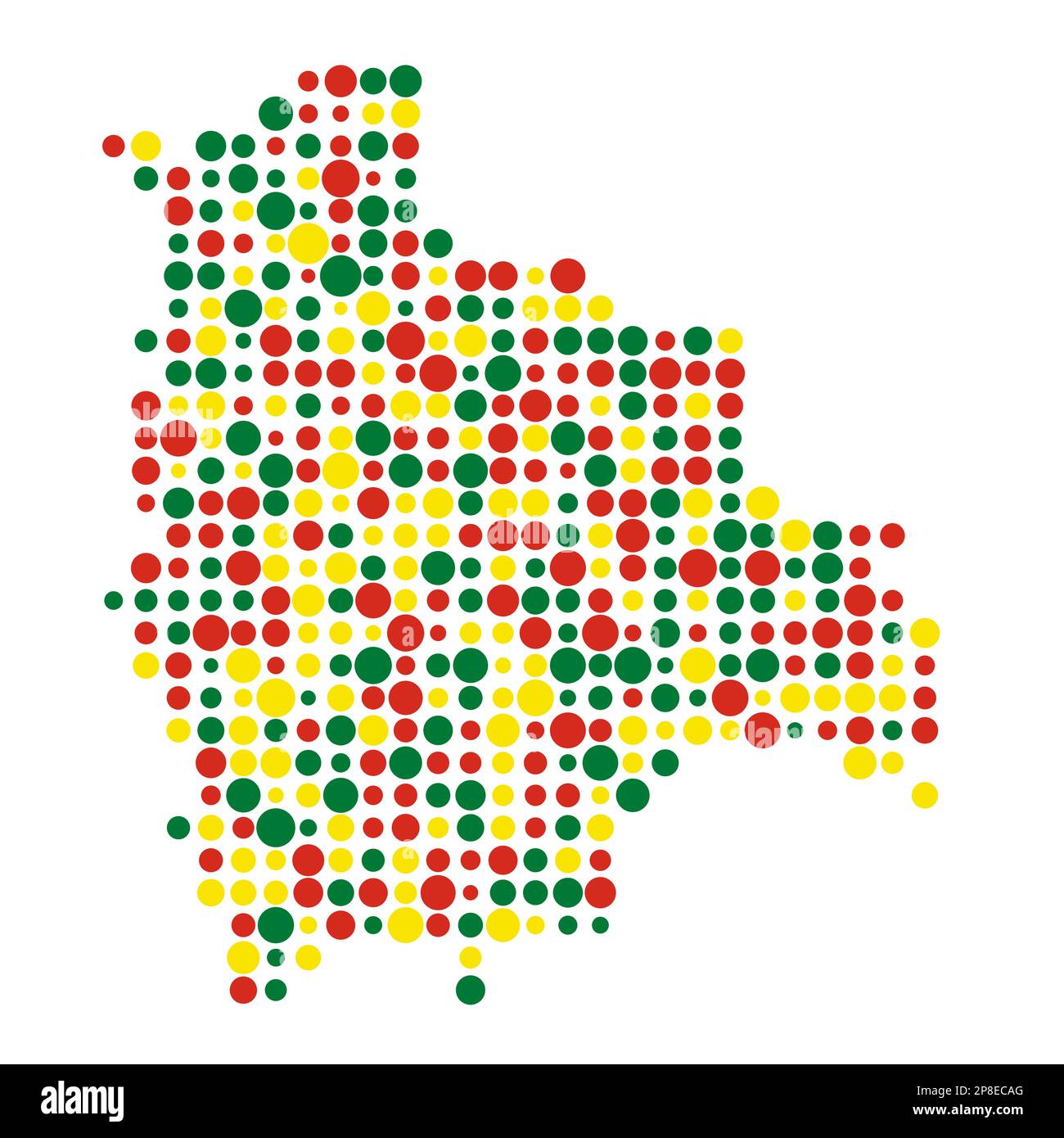 Bolivia Map Silhouette Pixelated generative pattern illustration Stock ...