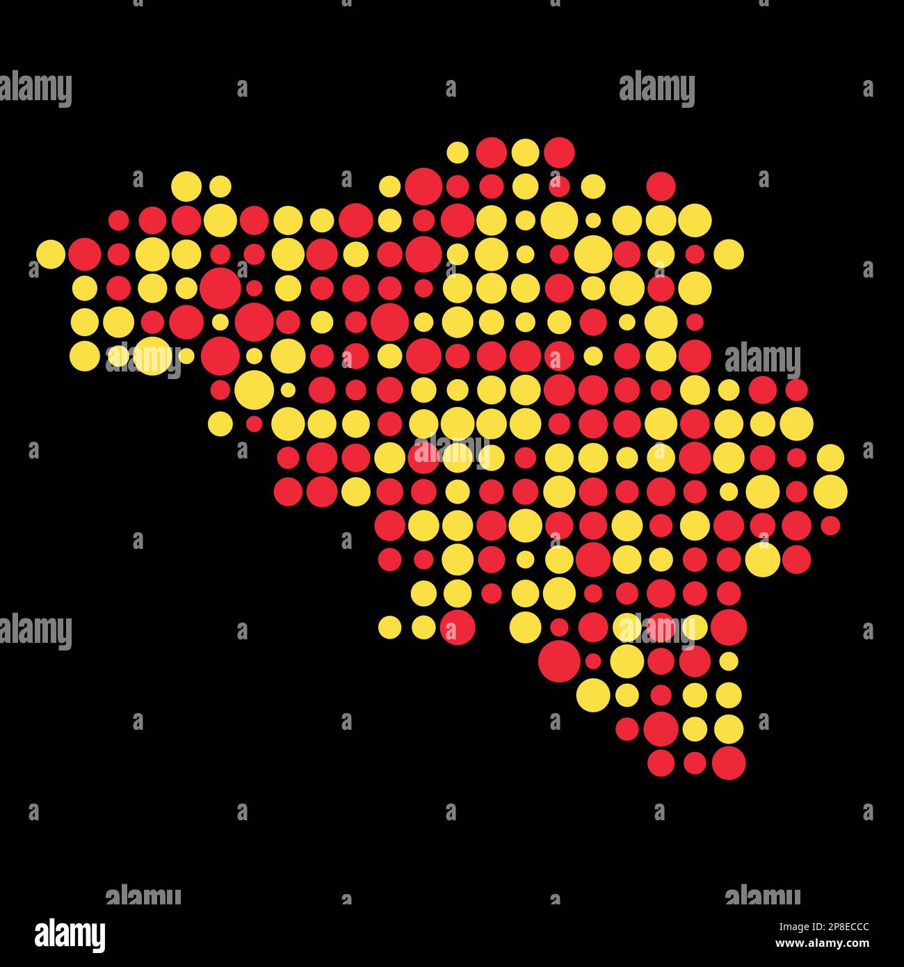 Belgium Map Silhouette Pixelated generative pattern illustration Stock ...