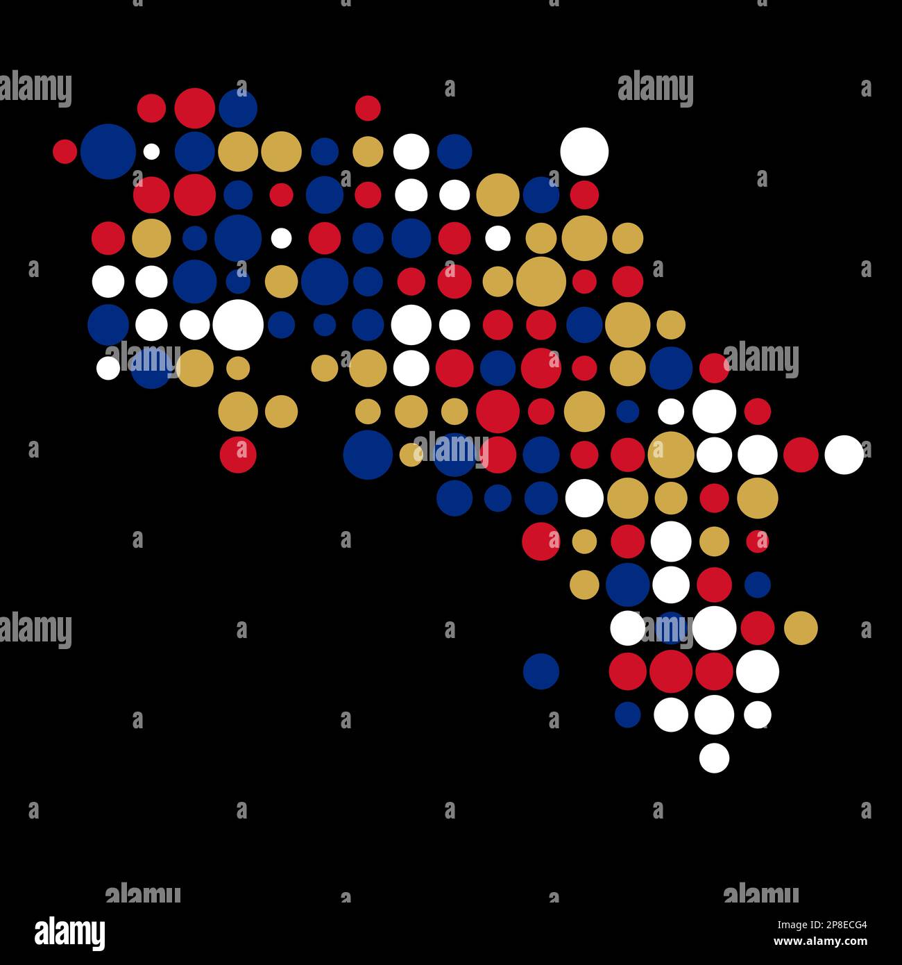 Costa rica Map Silhouette Pixelated generative pattern illustration ...