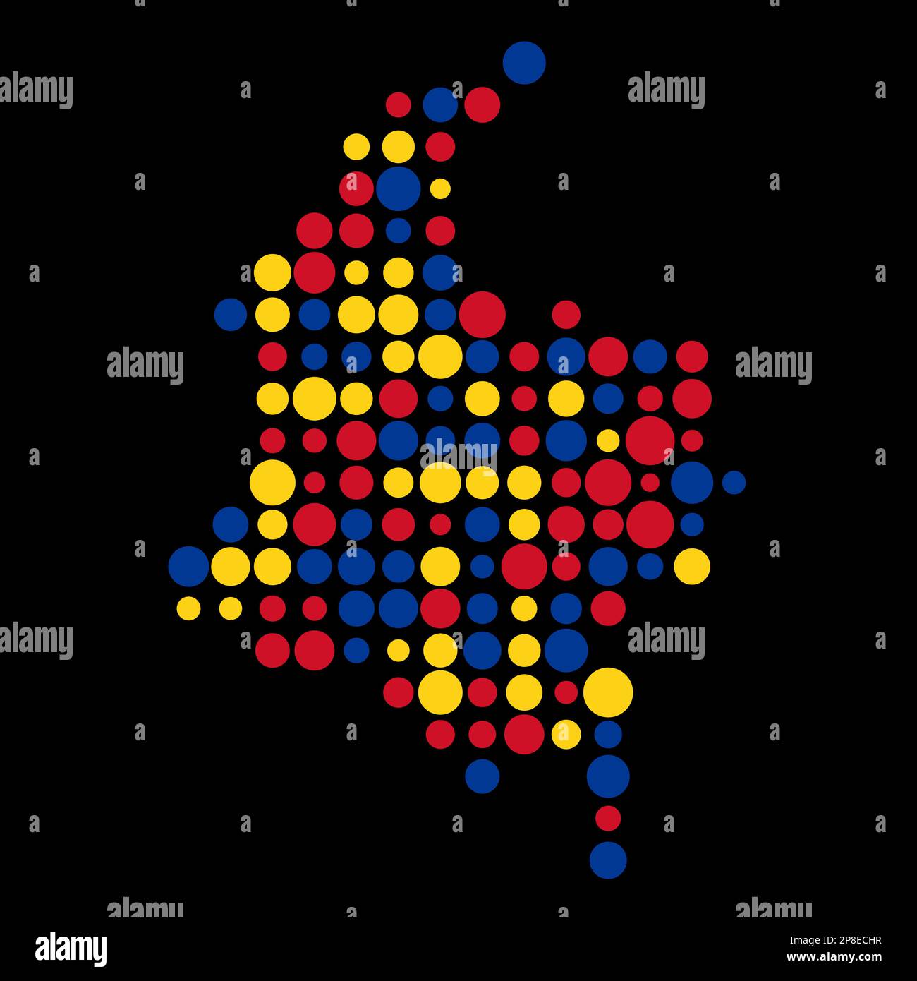 Colombia Map Silhouette Pixelated generative pattern illustration Stock ...