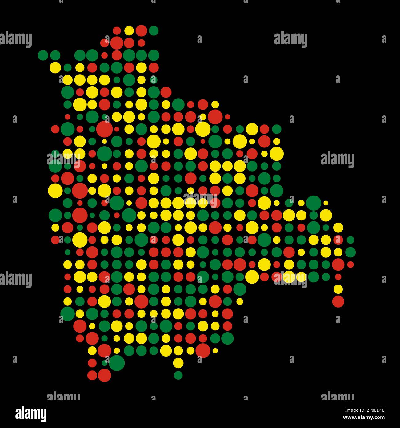 Bolivia Map Silhouette Pixelated generative pattern illustration Stock ...